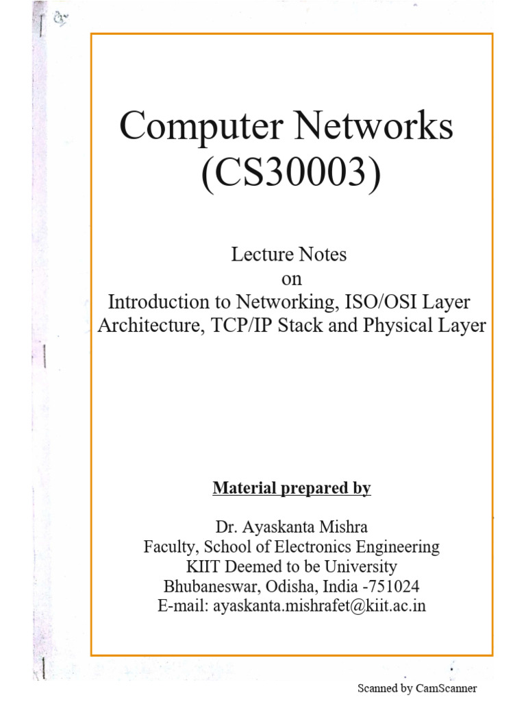 CN_CS30003_Lecture Notes- Introduction- OSI Layer Architecture and ...