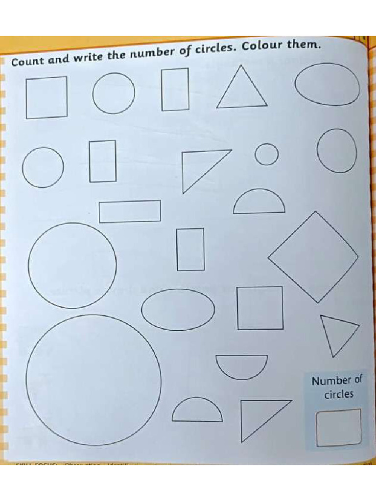 Count and Write the name of circles . colour them | PDF