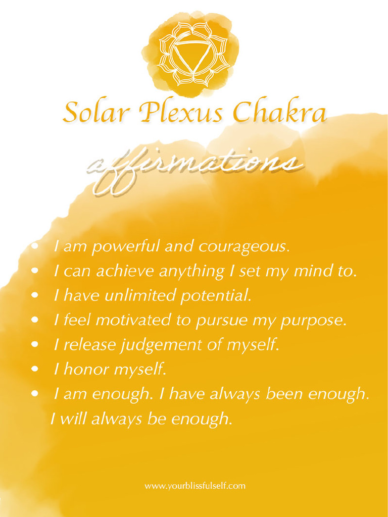 Solar Plexus Chakra Affirmations | PDF
