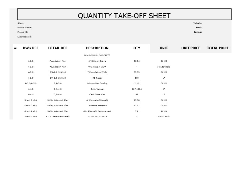 Masonry Takeoff | PDF