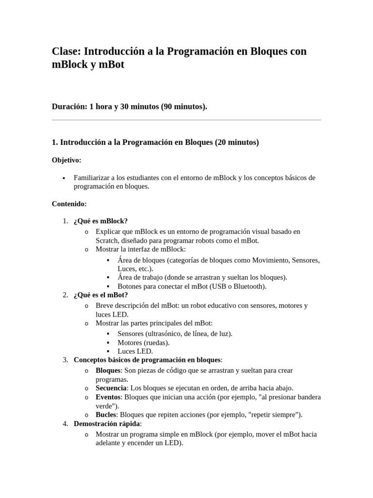 Clases MBLOCK | PDF | Informática