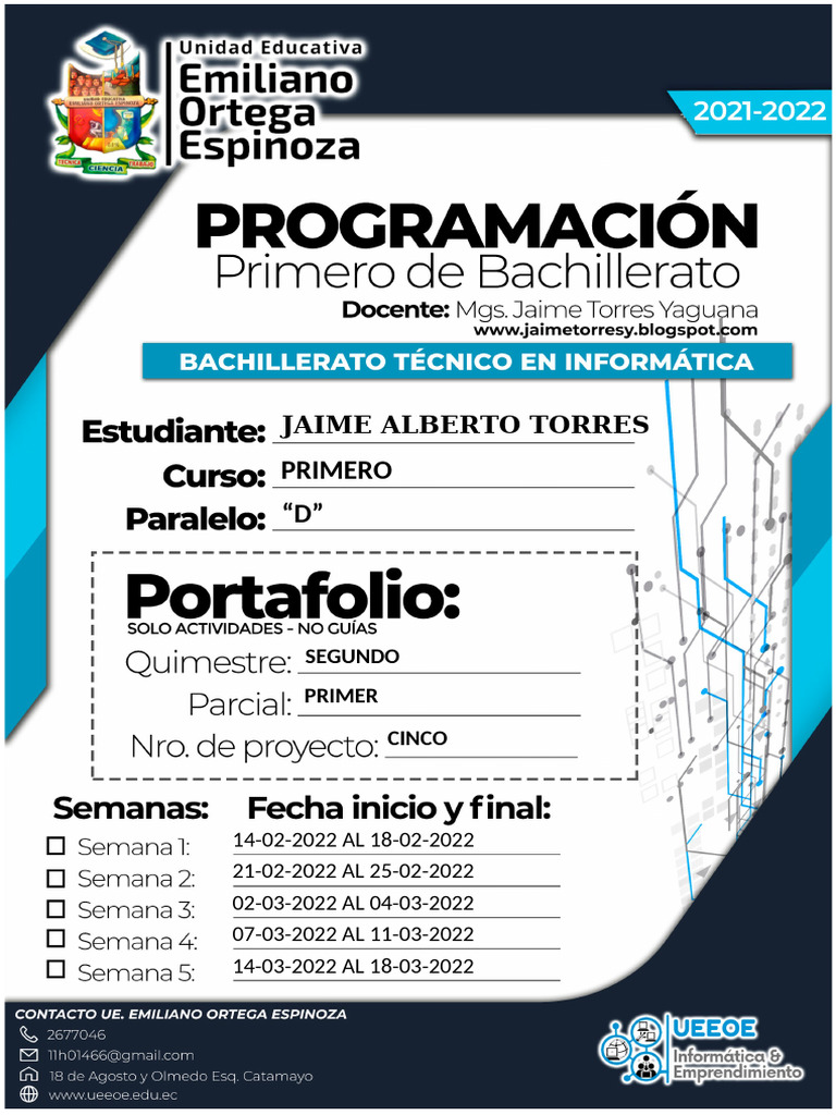 Caratula - Programación 2022 | PDF