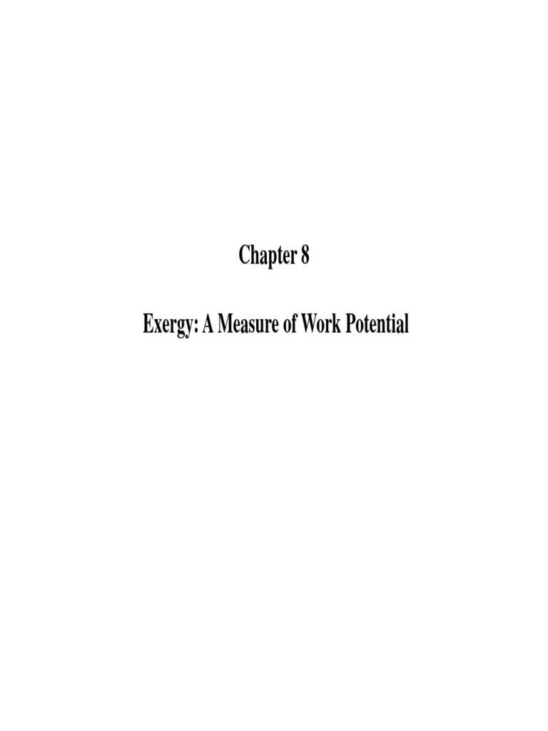 Chapter08 - Exergy | PDF | Exergy | Second Law Of Thermodynamics