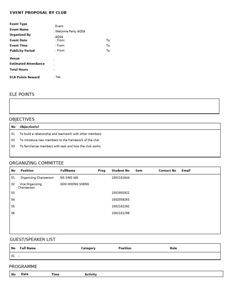 Fishing trip ELE proposal | PDF | Skill | Leadership