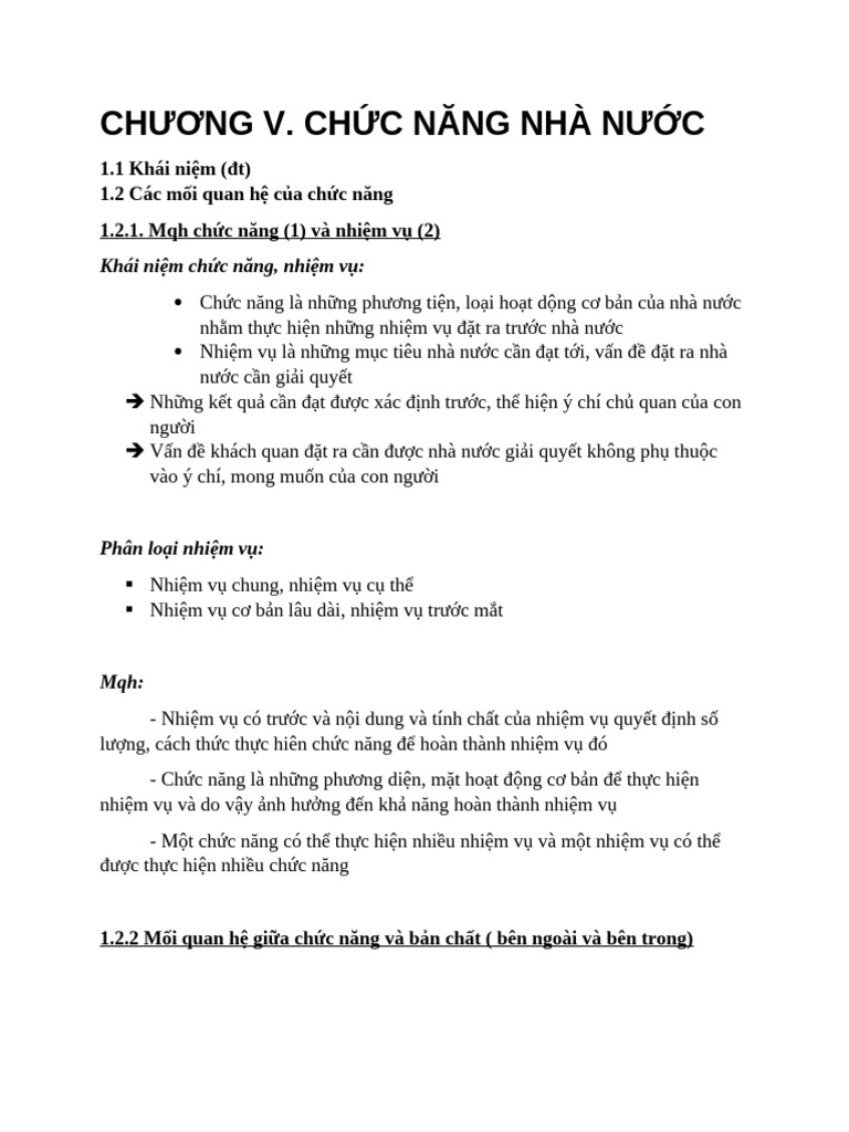 V. CH C Năng Nhà Nư C | PDF