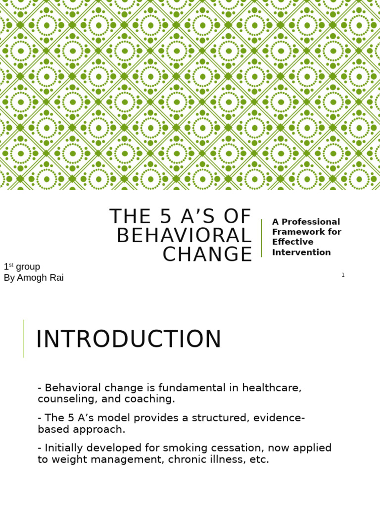 5 A's Framework for Behavioral Change | PDF