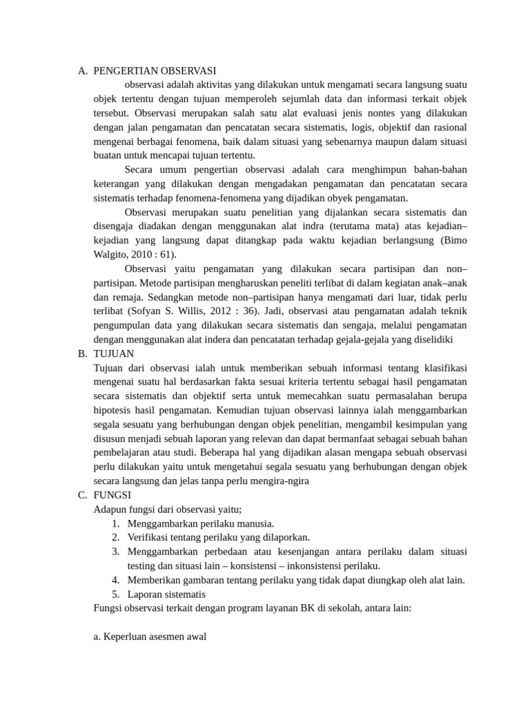 Pengertian dan Metode Observasi Data | PDF