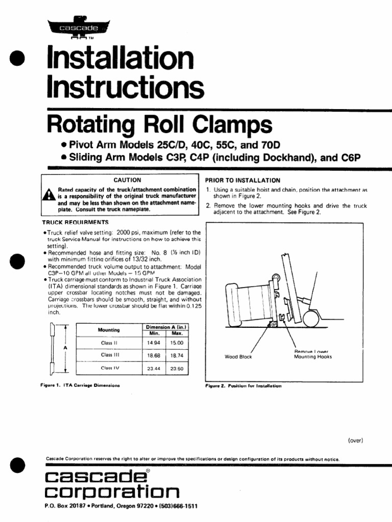 Manual de Instalacion Clamp 40C Cascade | PDF | Equipment | Mechanical ...