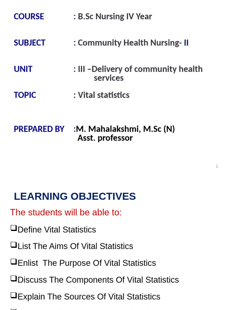 Understanding Vital Statistics in Health | PDF | Maternal Death ...
