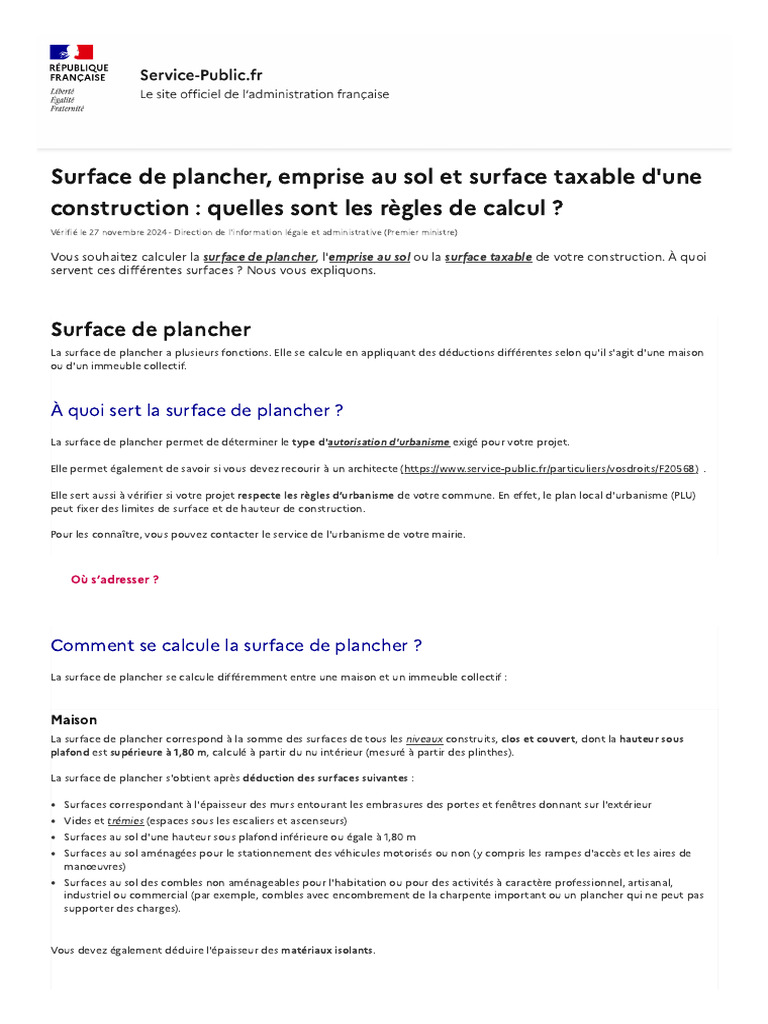 Calcul de la surface de plancher | PDF | Ascenseur