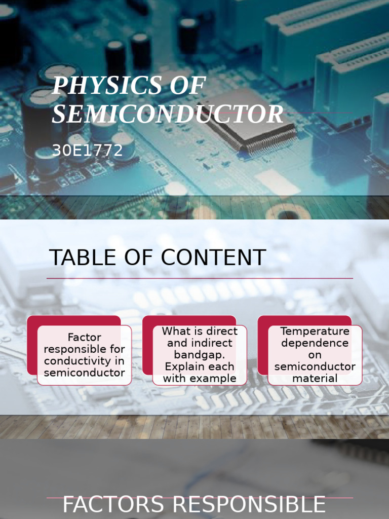 Physics of Semiconductor | PDF | Band Gap | Semiconductors