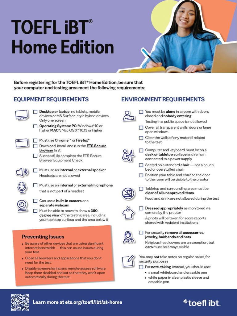 Toefl Ibt Home Edition Checklist | PDF | Test Of English As A Foreign ...