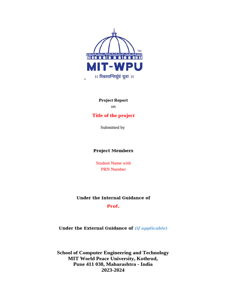 Project Report: BTech CSE Capstone 2023 | PDF