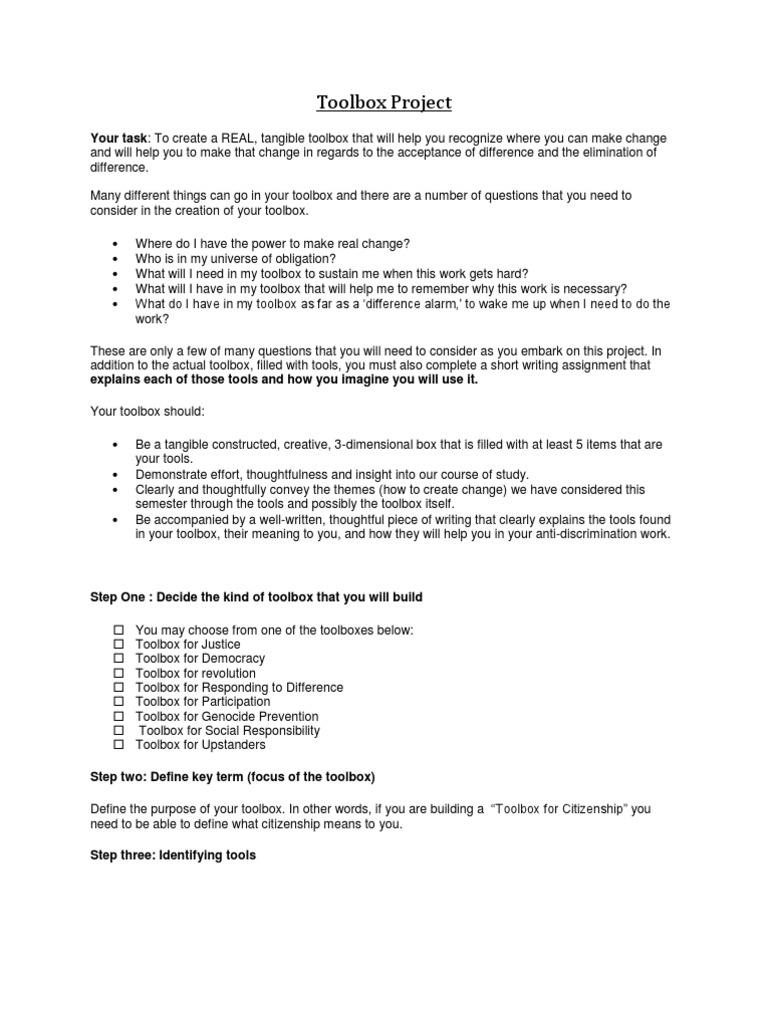 Toolbox Project | Download Free PDF | Goal | Cognitive Science