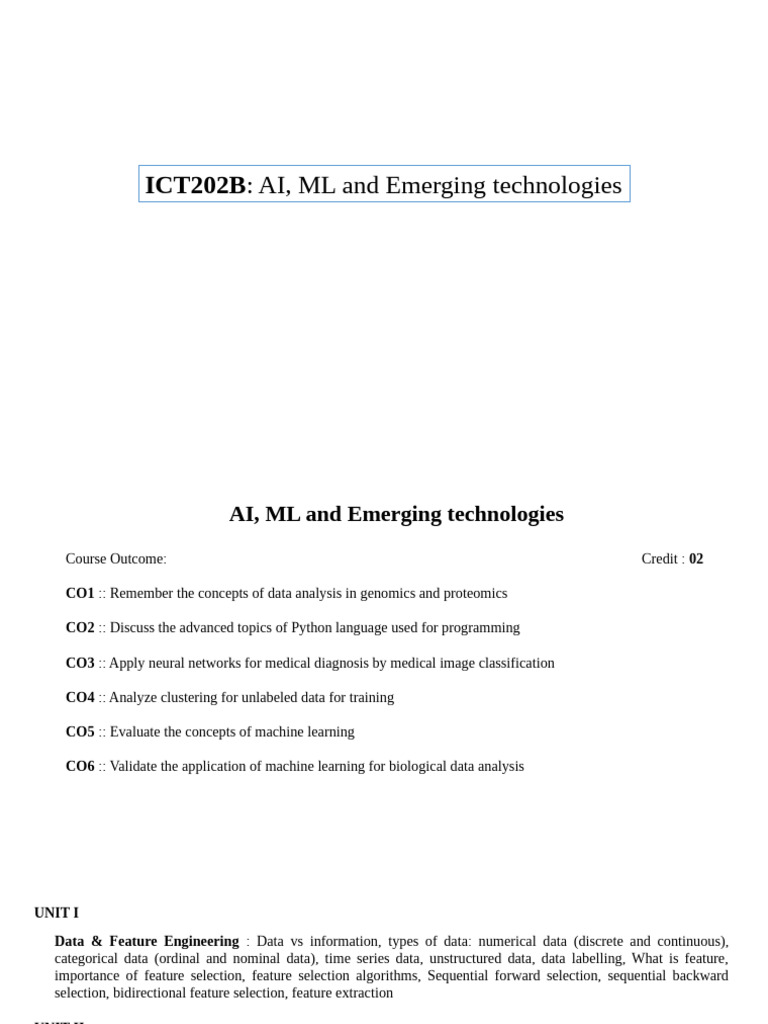 ICT202B AI ML and Emerging Technologies UNIT 2 (Advanced Phython ...