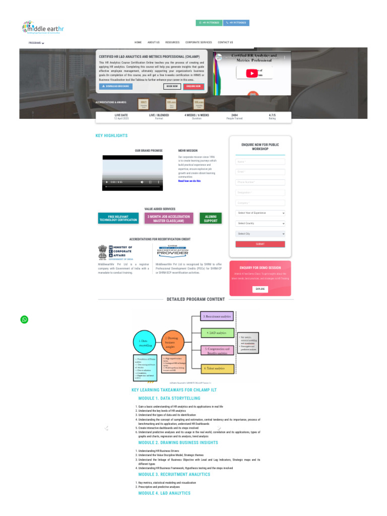 Hr Analytics Course Online Pdf Analytics Statistics 1045