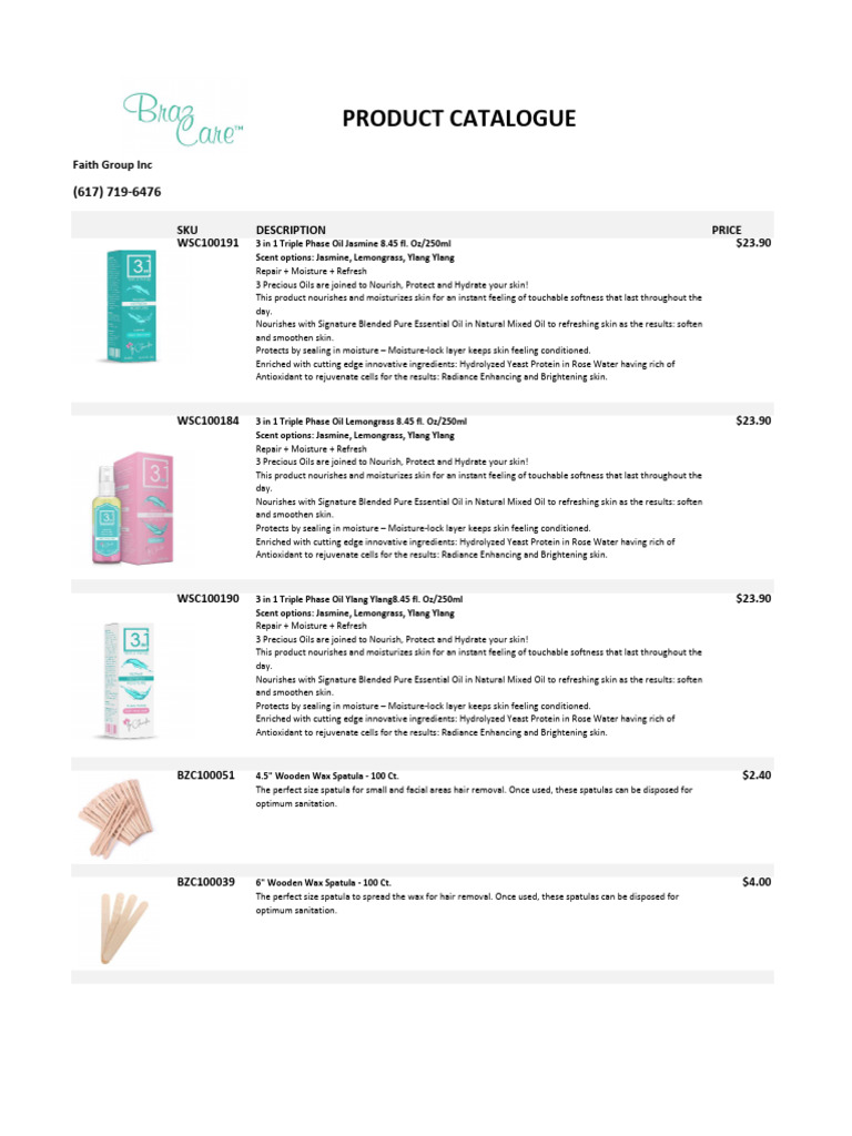 Faith Group - Brazcare Catalogue | PDF