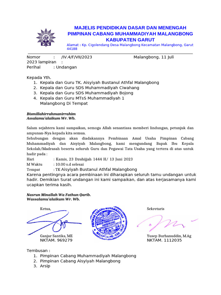 Surat undangan pembinaan | PDF