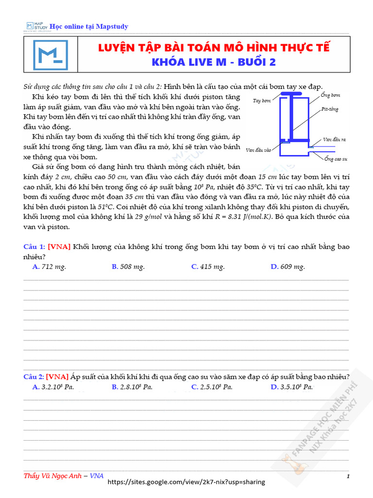 Luyen Tap Bai Toan Mo Hinh Thuc Te - Buoi 2 1729933531063 | PDF