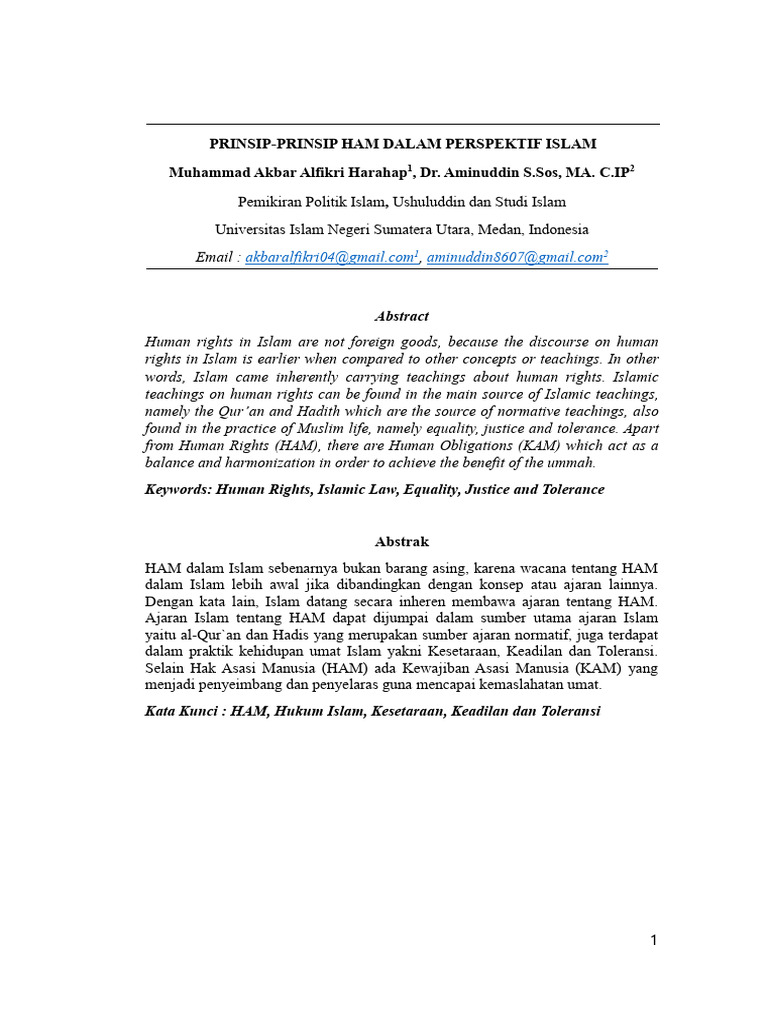 Makalah Kelompok IV. Prinsip-Prinsip Ham Dalam Islam... | PDF