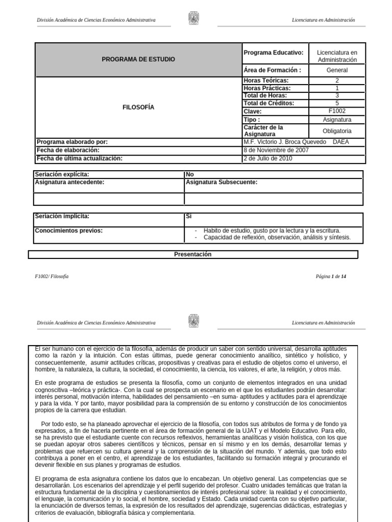 F1002 Filosofia | PDF | Conocimiento | Aprendizaje