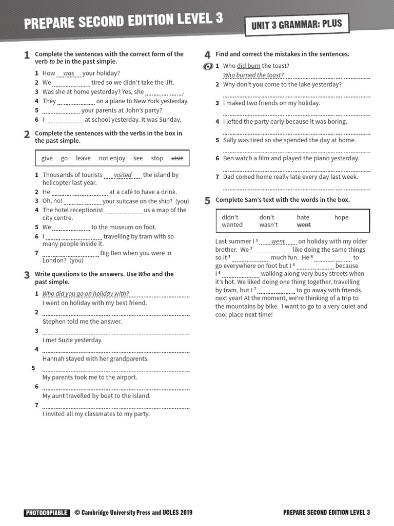 Unit 3 Grammar Exercises and Answers | PDF | Syntax | Grammar