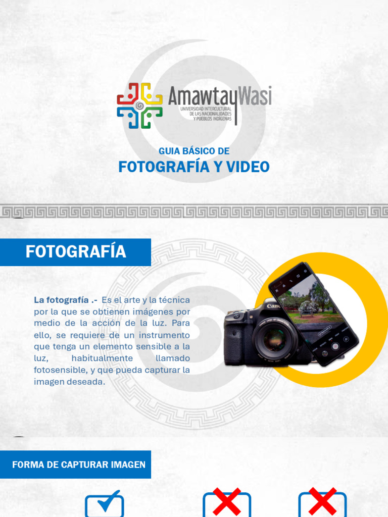 Guia Basico Fotografia y Video Dbu (1) .PPTX - Autorecuperado | PDF | Imagen | Grabación