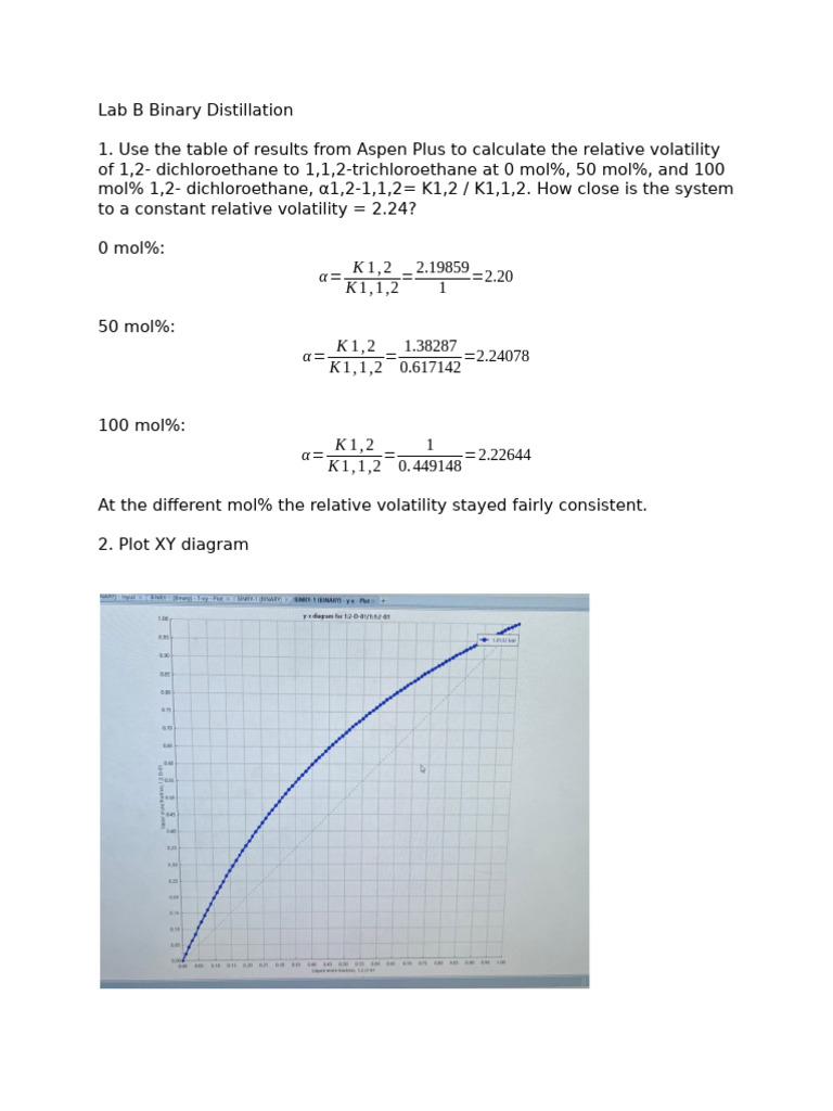 Lab B Binary Distillation. Purdue CHM306 | PDF | Distillation | Mole (Unit)