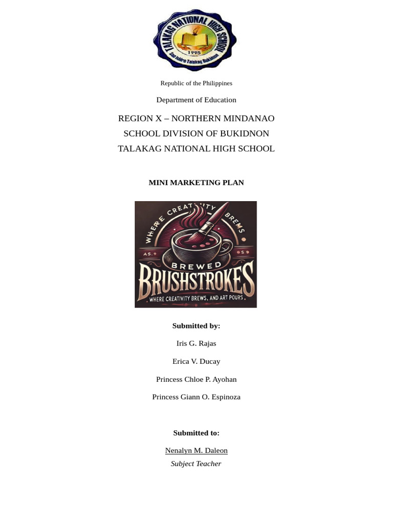 Mini marketing plan | PDF | Coffeehouse | Point Of Sale