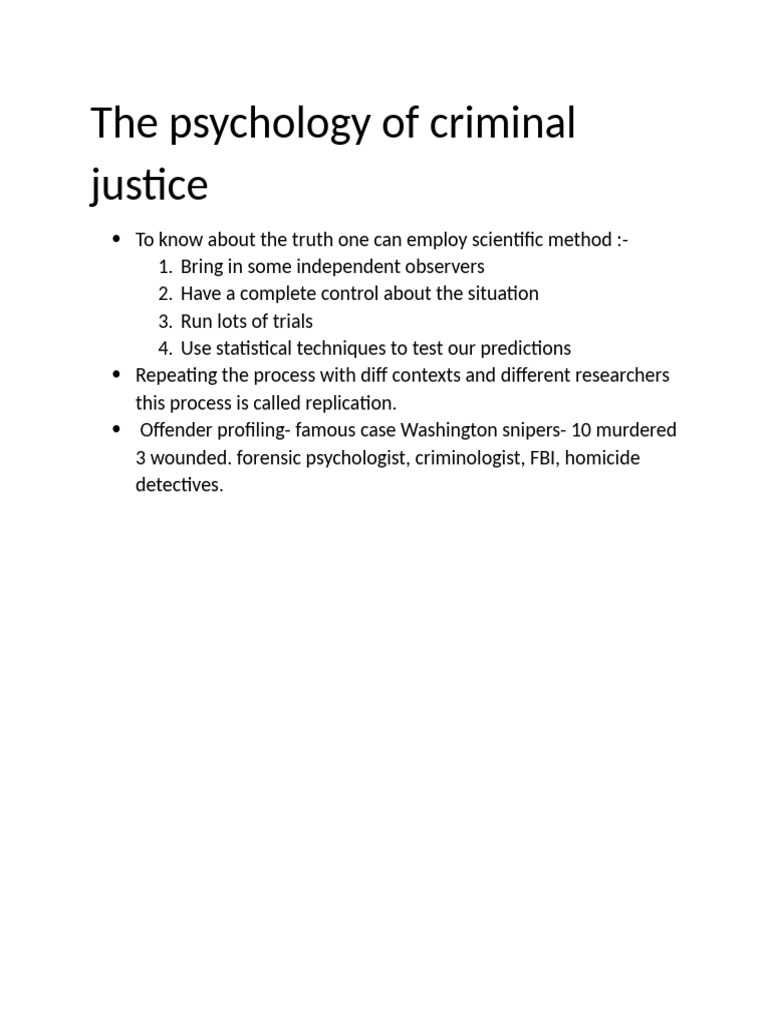 The Psychology of Criminal Justice | PDF