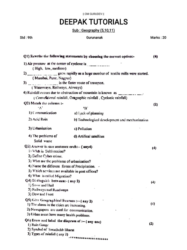 9th Geography (Gurunanak) | PDF