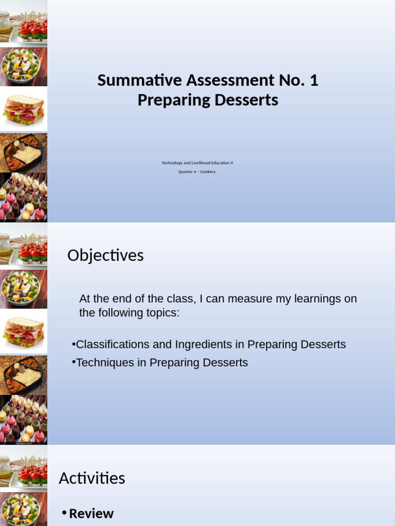 Principles of Dessert Preparation Guide | PDF | Desserts | Cakes