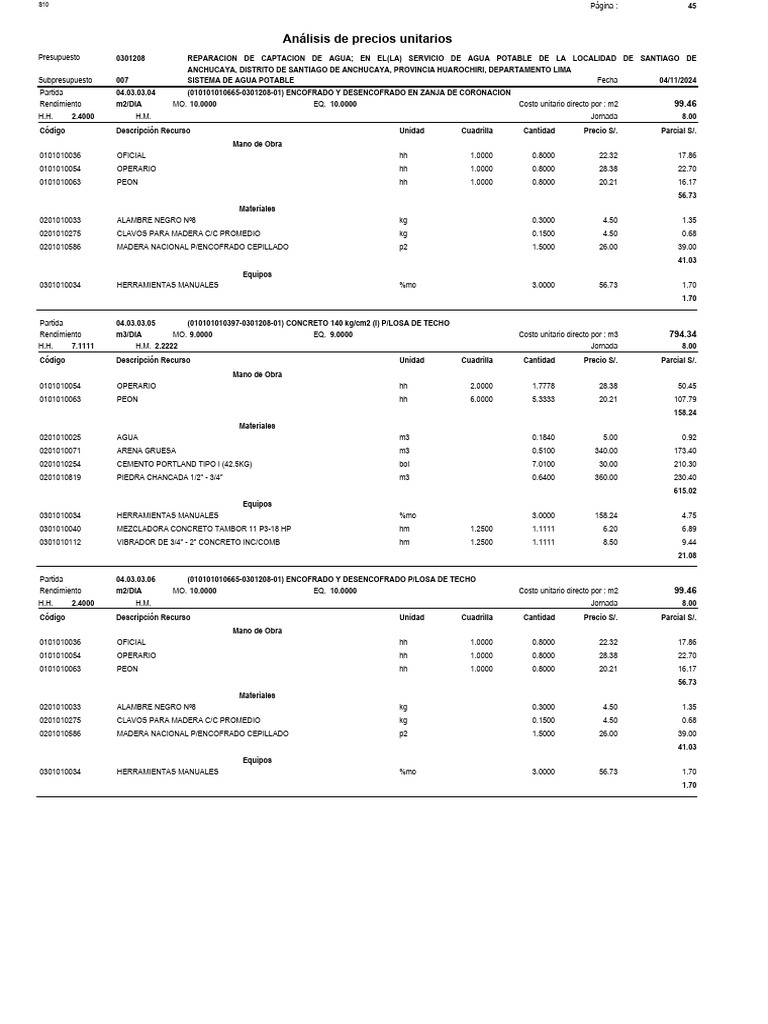 Apu 45 | PDF | Ingeniería de Edificación | Hormigón
