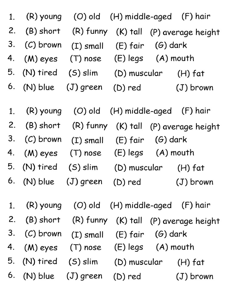 Odd One Out - Describing People | PDF