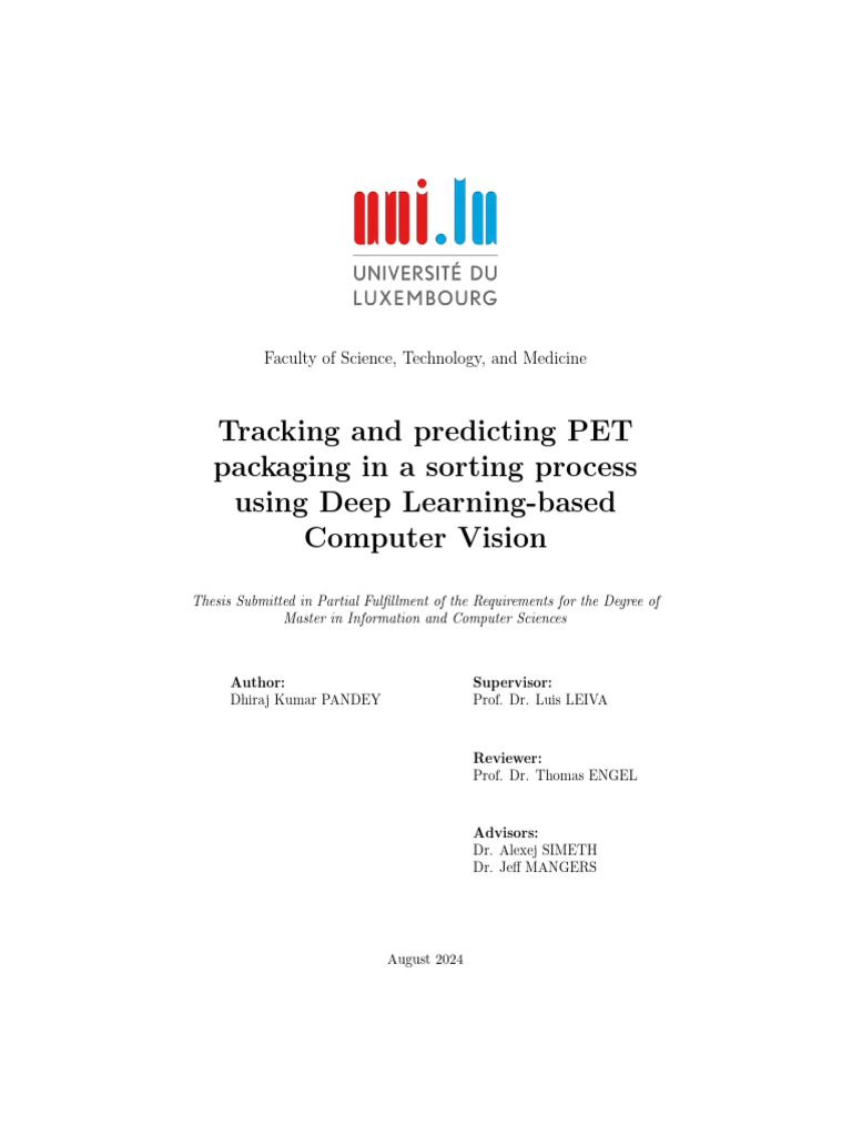 Master Thesis Report-Compressed | PDF | Recycling | Image Segmentation