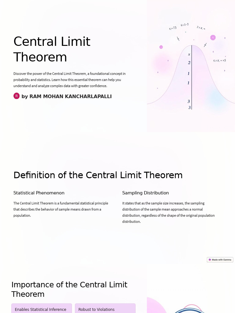 Central Limit Theorem | PDF | Normal Distribution | Sample Size ...