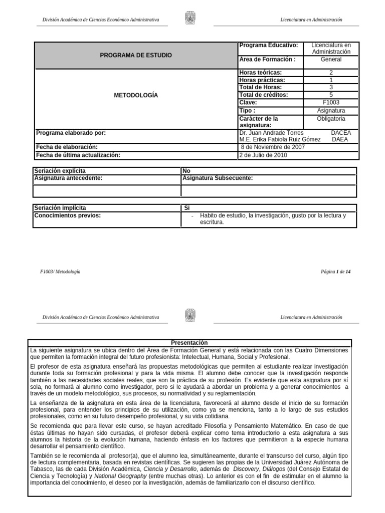 F1003 Metodologia | PDF | Evaluación | Maestros