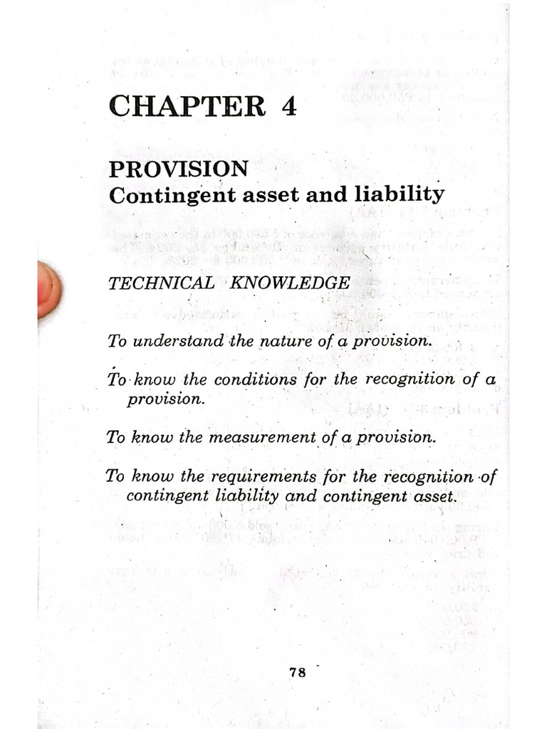Chapter 4 - Provision Contingent Asset and Liability | PDF