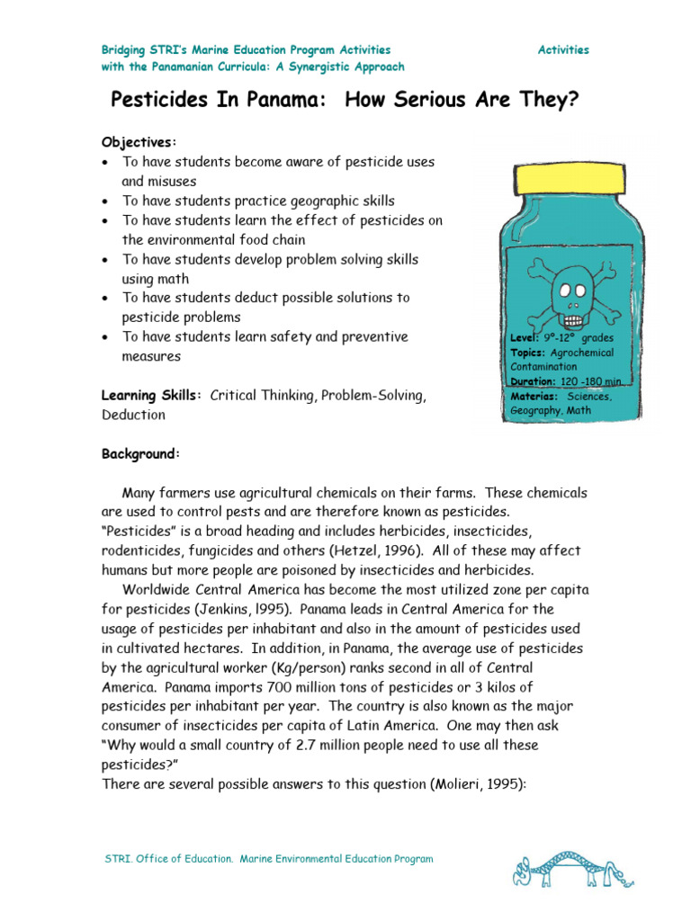 Pesticides in Panama Lesson Plan | PDF | Pesticide | Agent Orange
