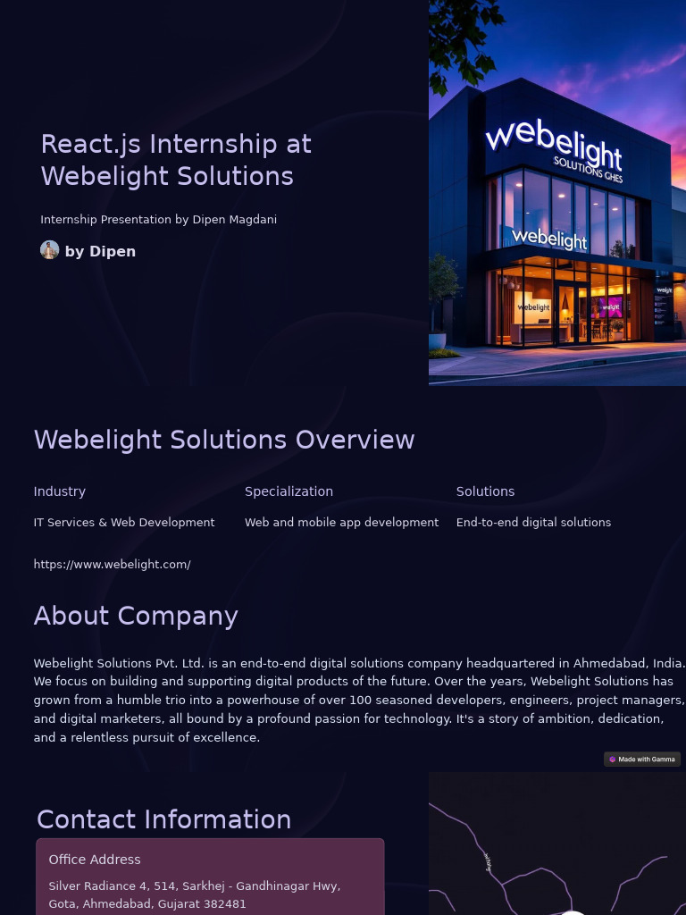 Reactjs Internship at Webelight Solutions | PDF