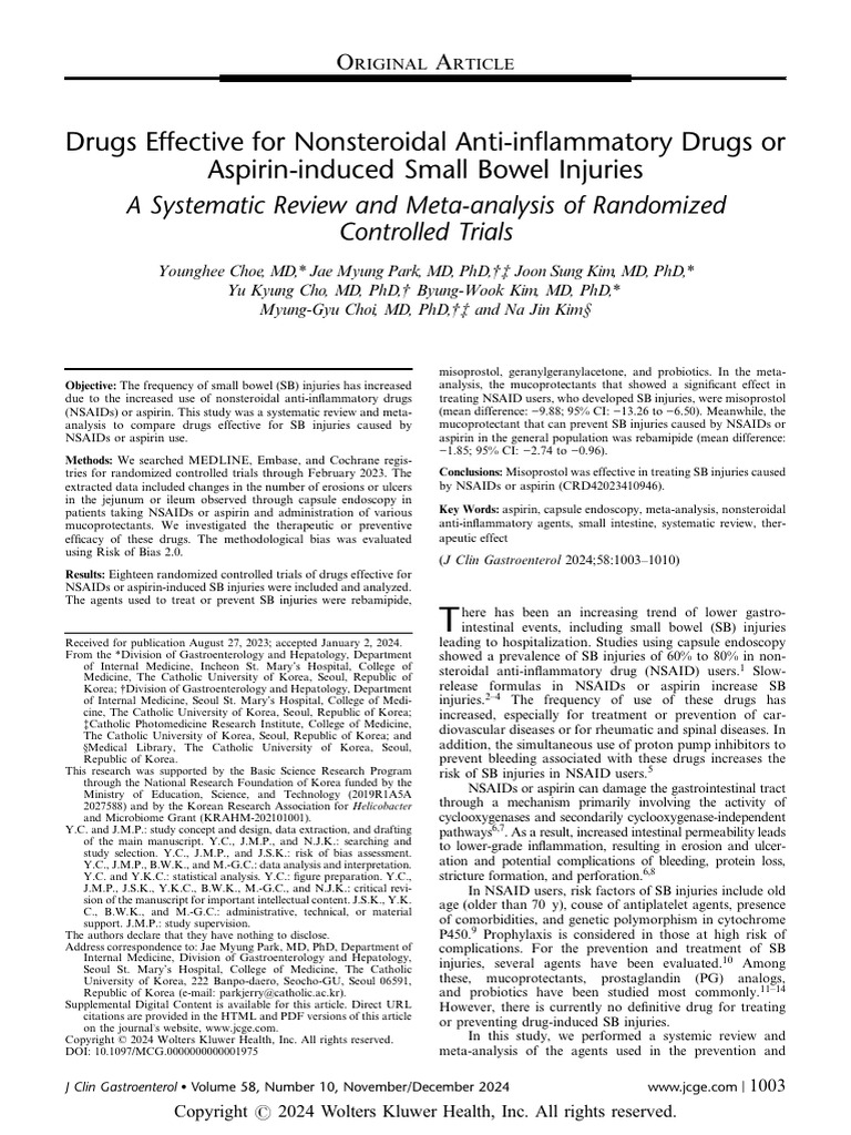 Drugs Effective For Nonsteroidal Anti-Inflammatory Drugs or Aspirin ...