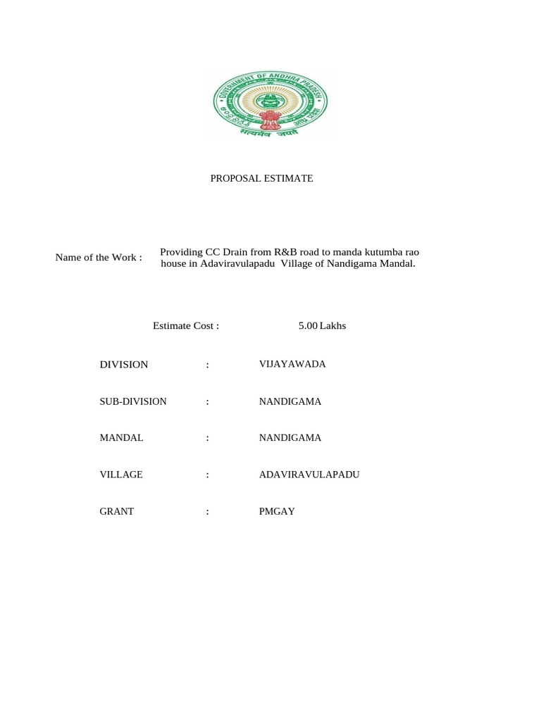 Adaviravulapadu CC Drain 01 | PDF | Concrete | Cement