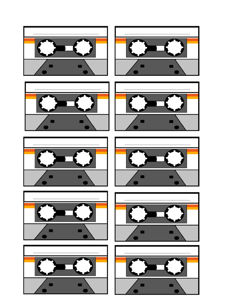 Cassette Player Style Name Tags | PDF