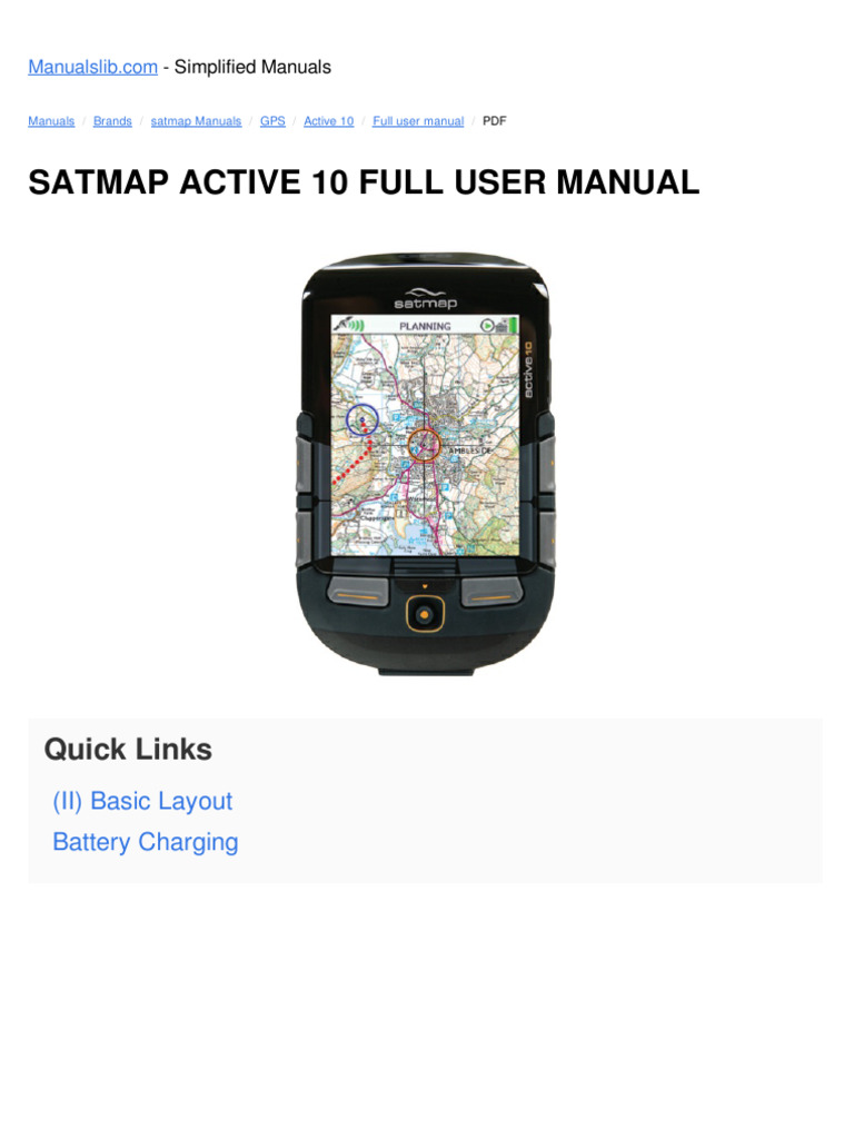 Satmap Active 10 User Manual | PDF | Icon (Computing) | Compass