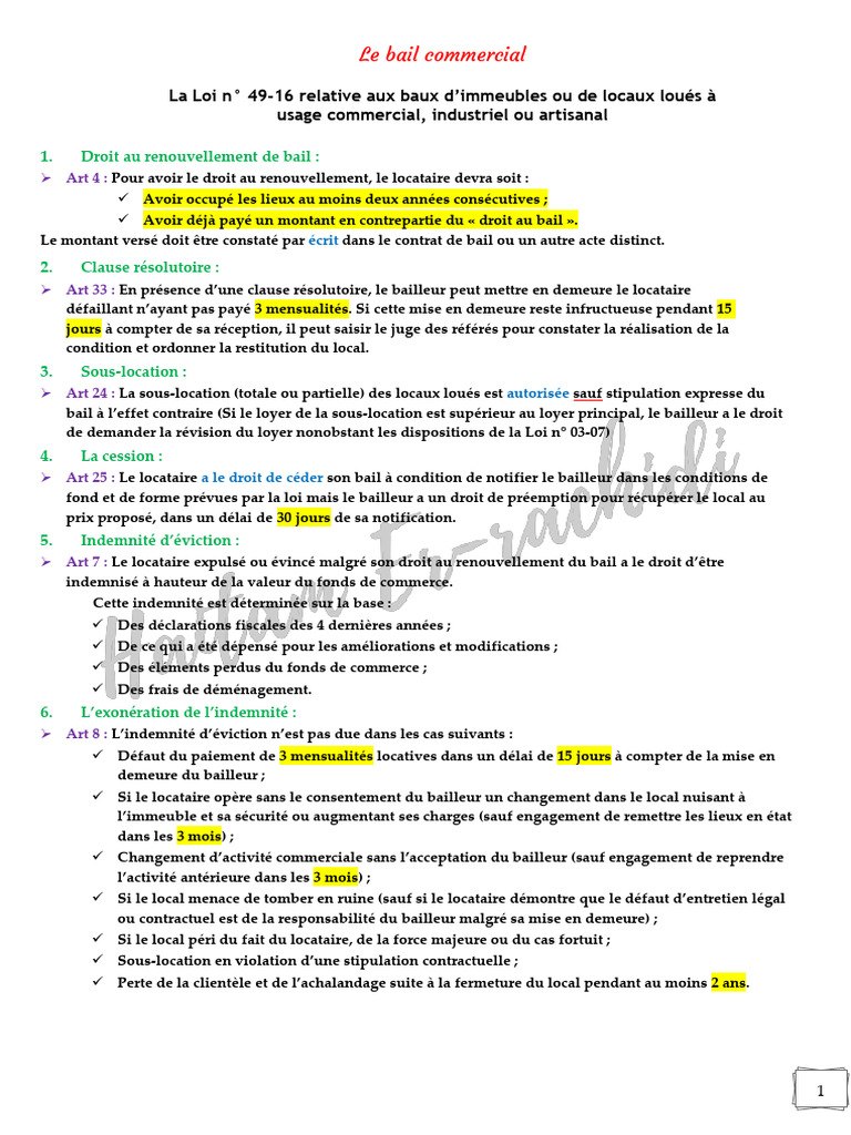 Le Bail Commercial | PDF