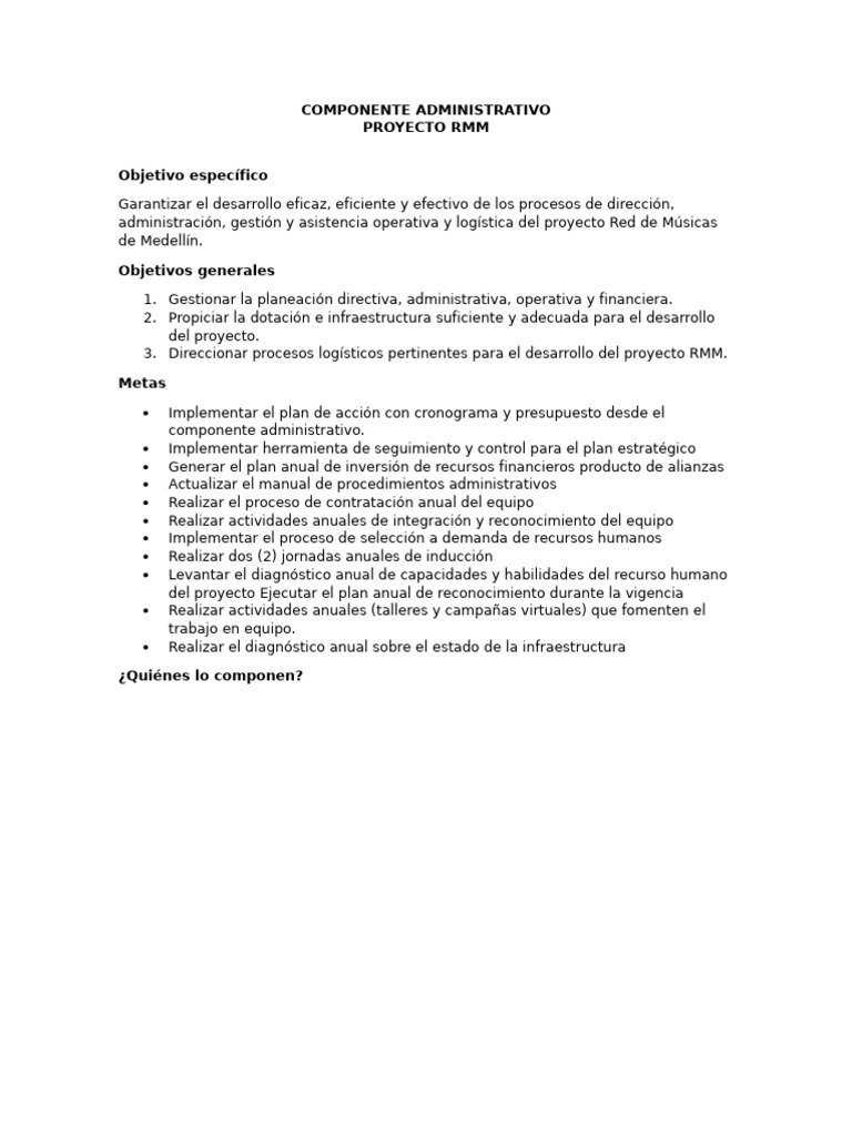 Componente Administrativo RMM | PDF