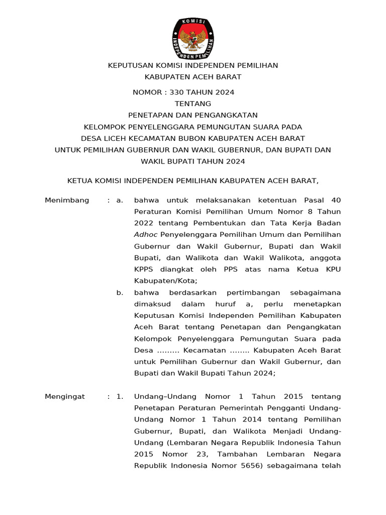 3 Sk Pengangkatan Kpps | PDF