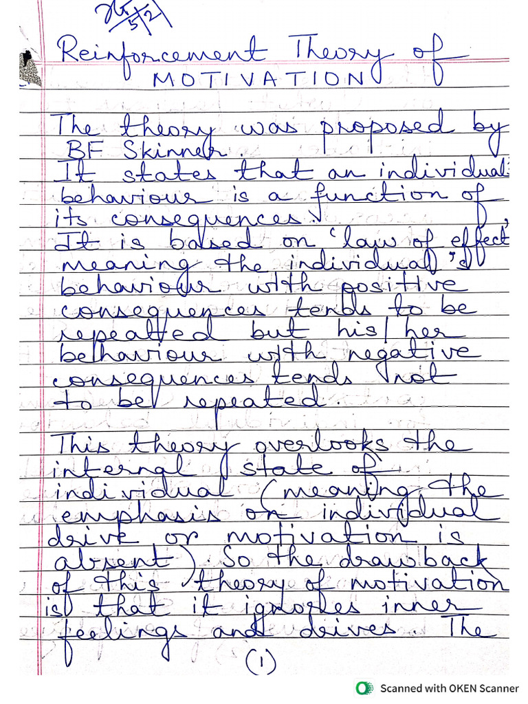 Reinforcement theory of motivation | PDF