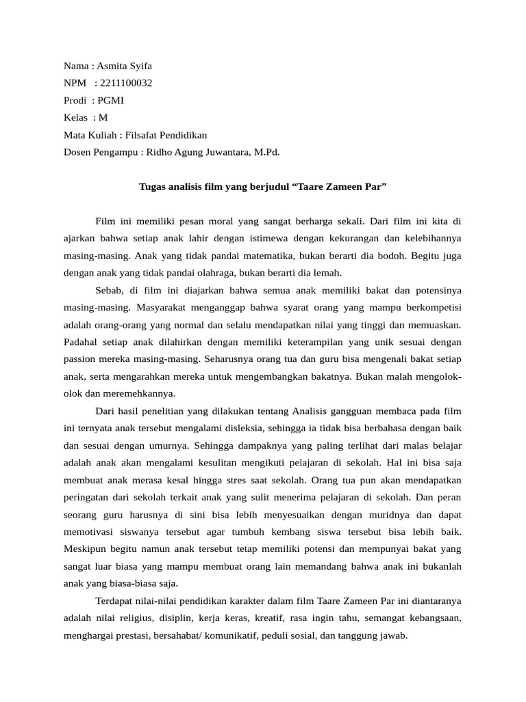 Asmita (analisis film fipi) | PDF