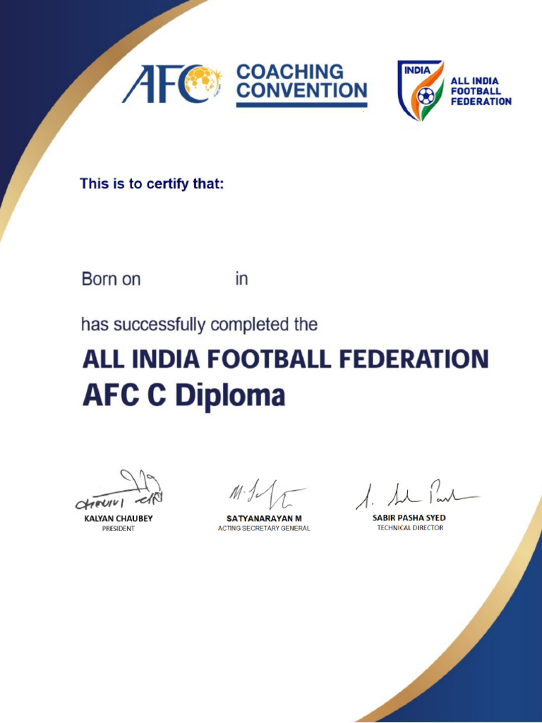 AIFF C Coaching Certificate | PDF